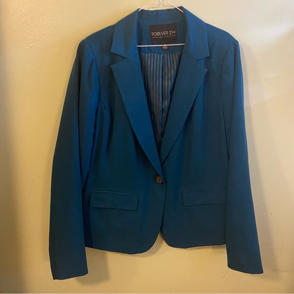 Forever 21 | Jackets & Coats | Turquoise Blue Size 2x Blazer Forever 2 ...